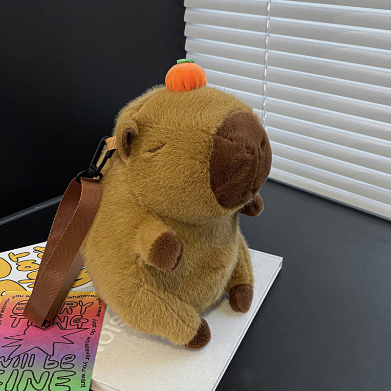 Cute New Capybara Plush Backpack Large Capacity Capybara Crossbody Bag ...