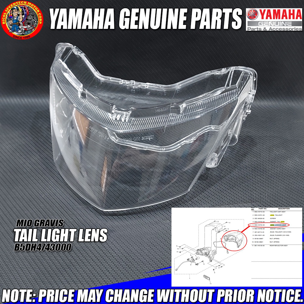 MIO GRAVIS TAIL LIGHT LENS (YGP) (Genuine: B5D-H4743-00) | Lazada PH