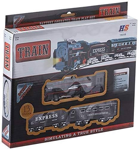 Battery Operated Train Track Set Black Express Train Toy for Kids ...