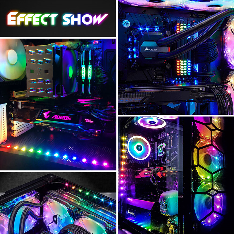 LED 5V 12V RGB Colorful Computer Case Light DIY Desktop PC Tower ...