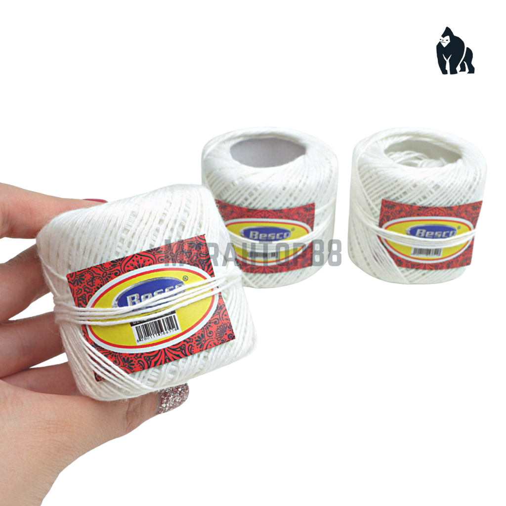 Benang Kasur Rami Besco / Tali Bangunan Bendera Putih / Crochet Thread ...