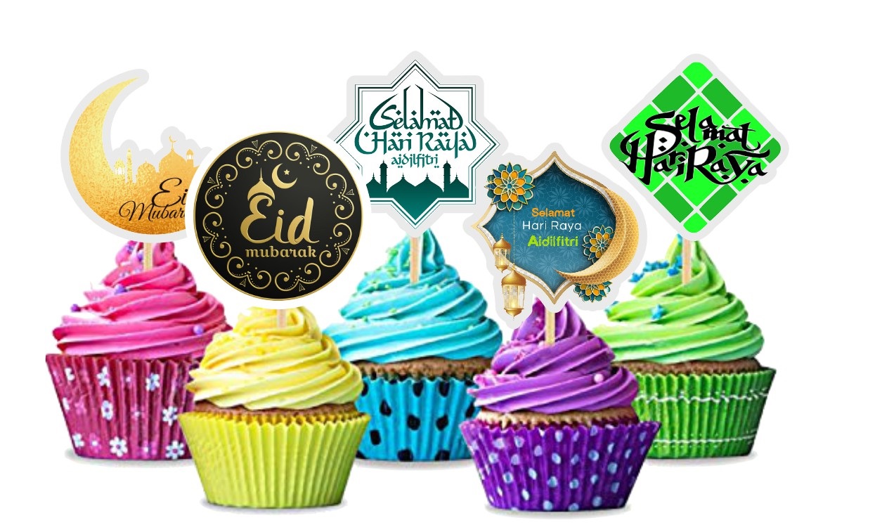 25pcs selamat hari raya aidilfitri eid mubarak cupcake topper | Lazada