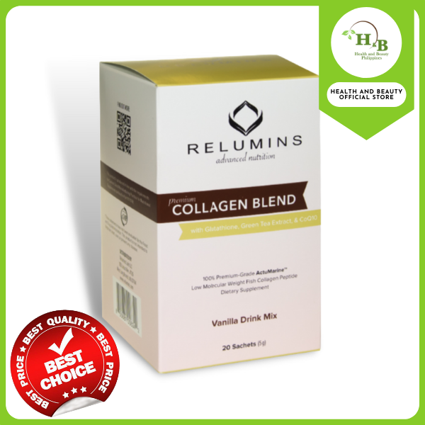 Relumins Premium Collagen Blend 4500mg 20 sachets Vanilla with Collagen ...