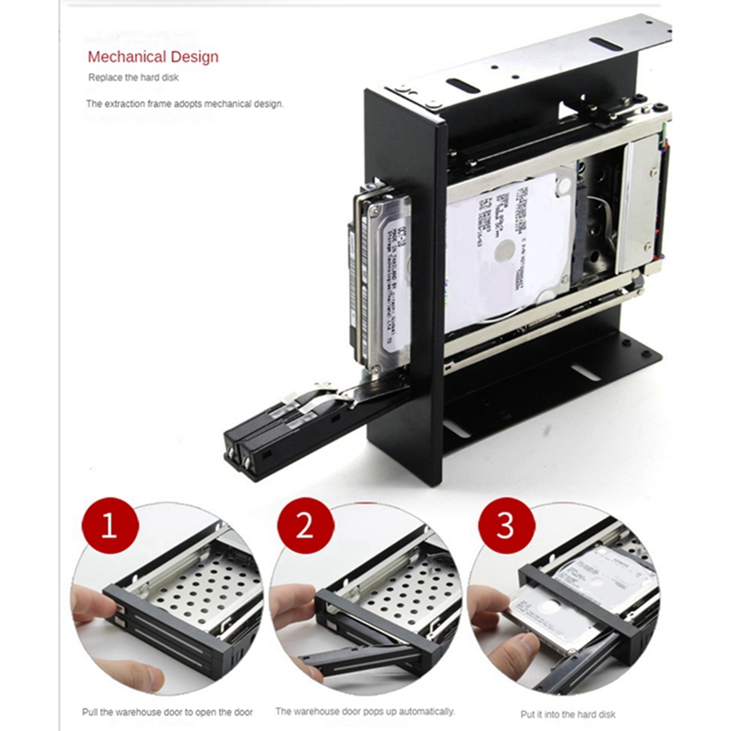 (REJY) Dual Bay SATA2 Hard Drive HDD SSD Tray Internal Mobile Rack ...