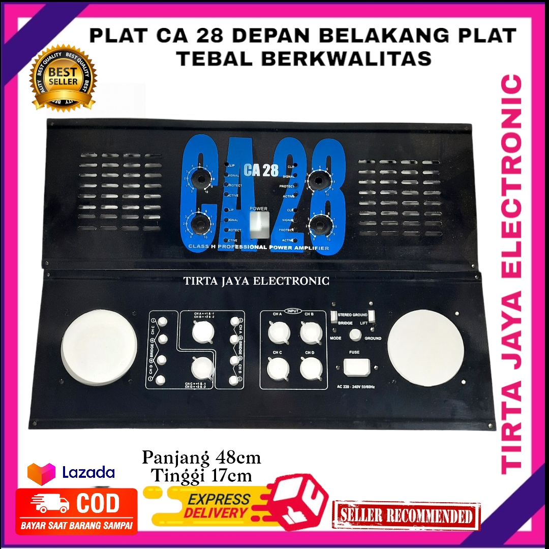 Plat Panel Power Amlifier Stereo PA 28 Depan Belakang Berkwalitas ...