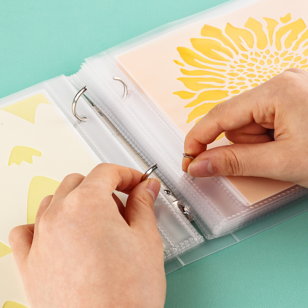 6x6 Stencils Storage Folder Die Storage Book Binder Divided Page ...