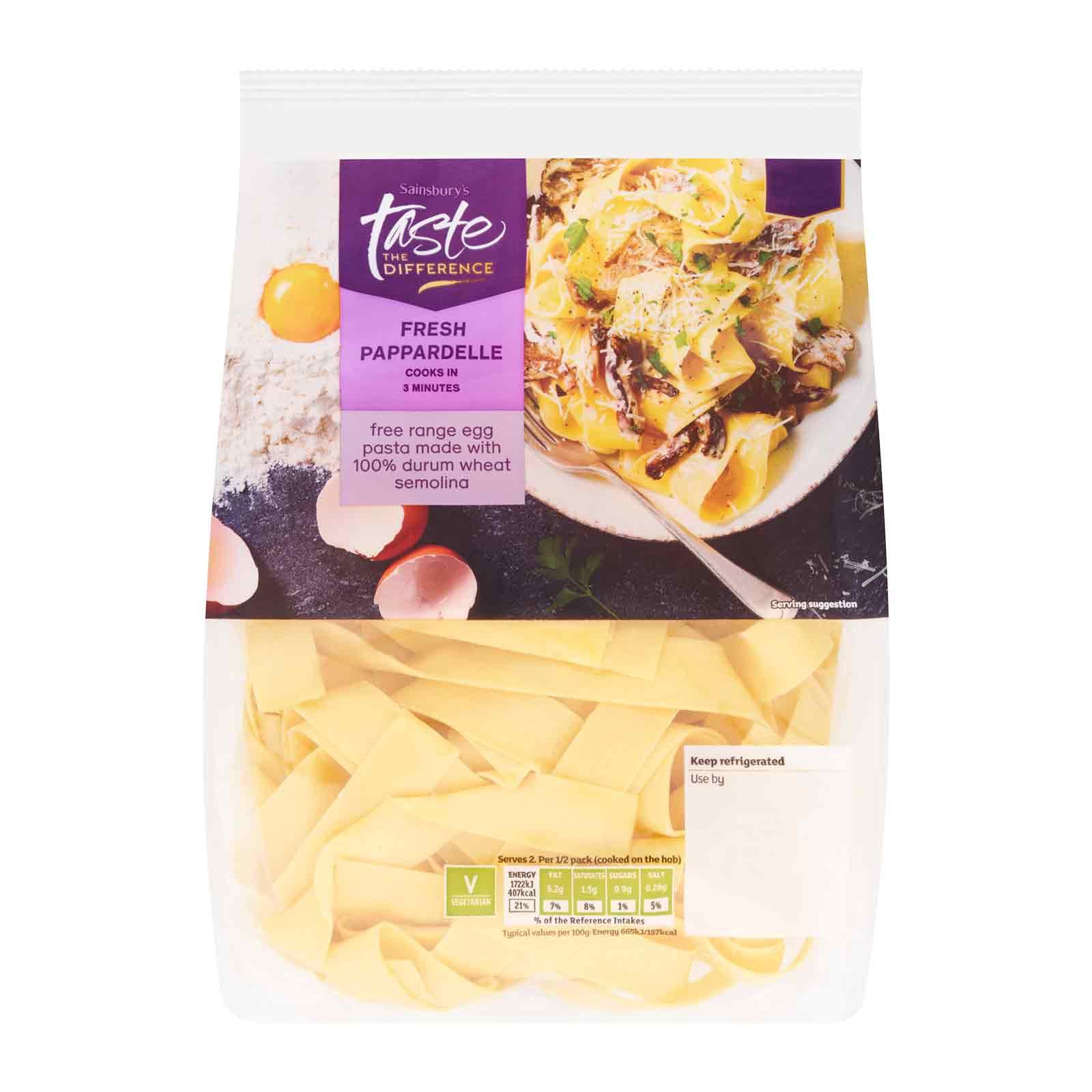 Sainsbury's Taste the Difference Fresh Pappardelle Pasta 300G | Lazada ...