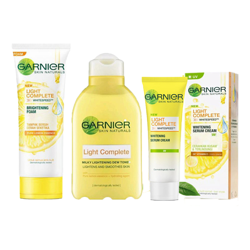 Garnier Light Complete Skin Care Full Set VitaminC Serum Cream Sleeping ...
