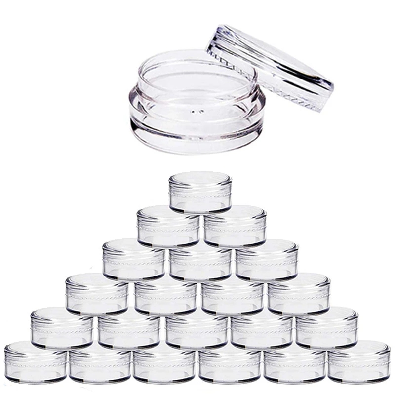 10pcs 5g/10g/20g Empty Plastic Cosmetic Makeup Jar Mini Face Cream Pots ...