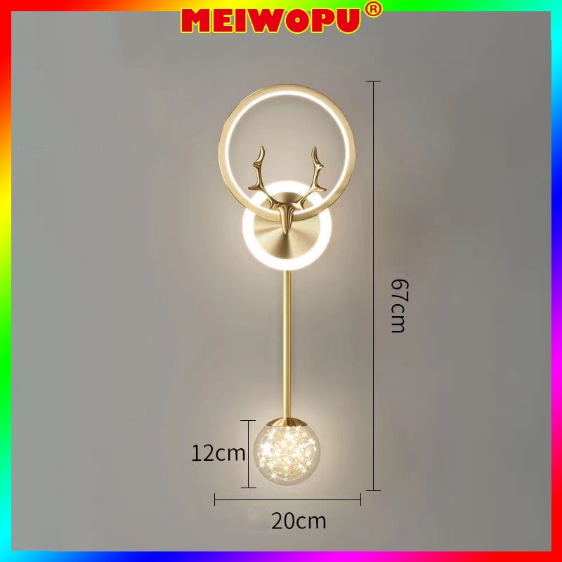 WL 36,37-Antler Wall Lamp Bedroom Bedside Luxury Nordic Corridor Aisle Sconce Light Living Room ...