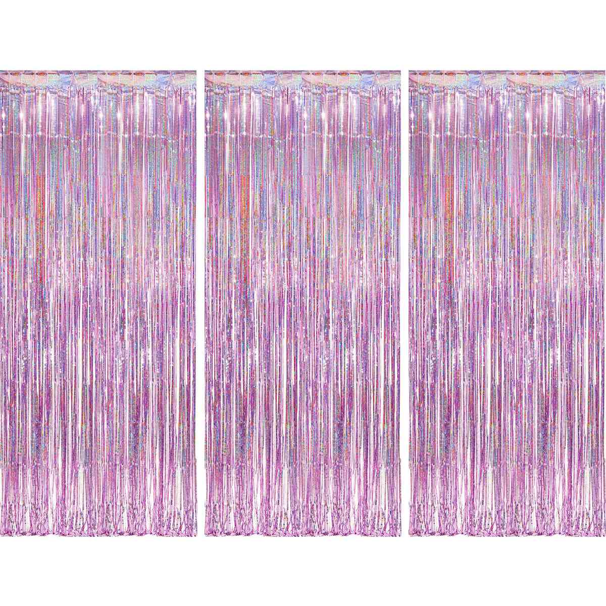 3pcs Rain Curtain Background Happy Birthday Party Decor Shimmer Wall ...