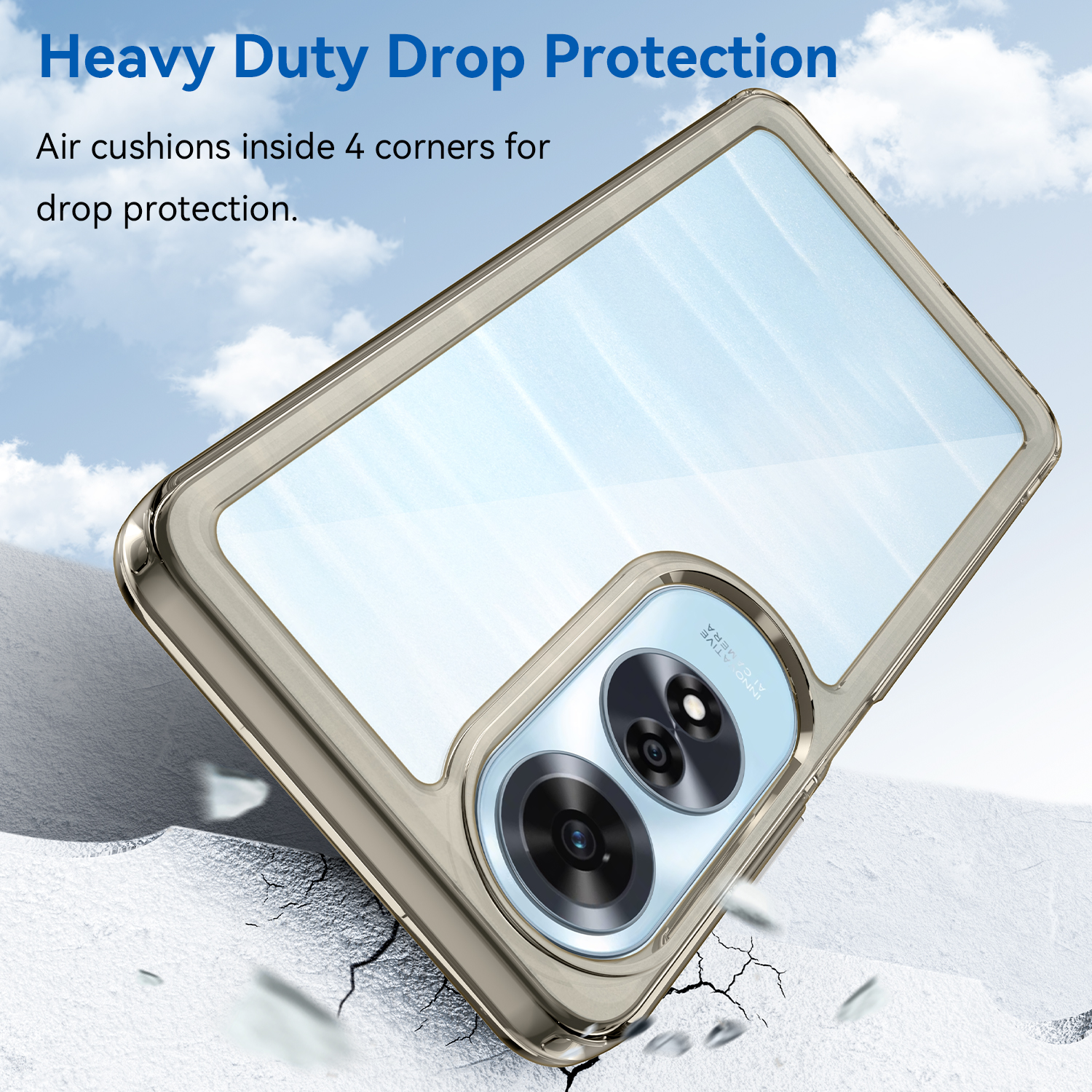 Oppo A60 Case, Clear Designed Shockproof Phone Case, Bumper Hybrid ...