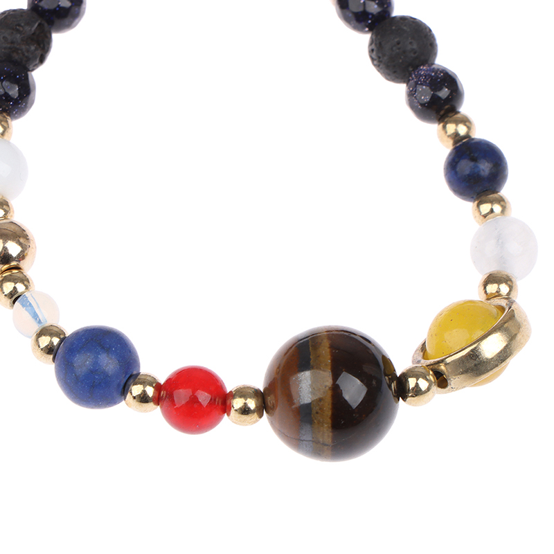 Universe Solar System Eight Planet Stone Beads Bracelet Chain Jewelry ...