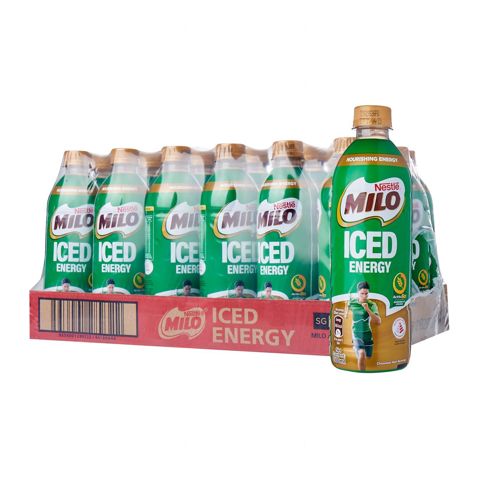 Milo Iced Energy Chocolate Malt Bottle Drink 500ML - Case | Lazada ...