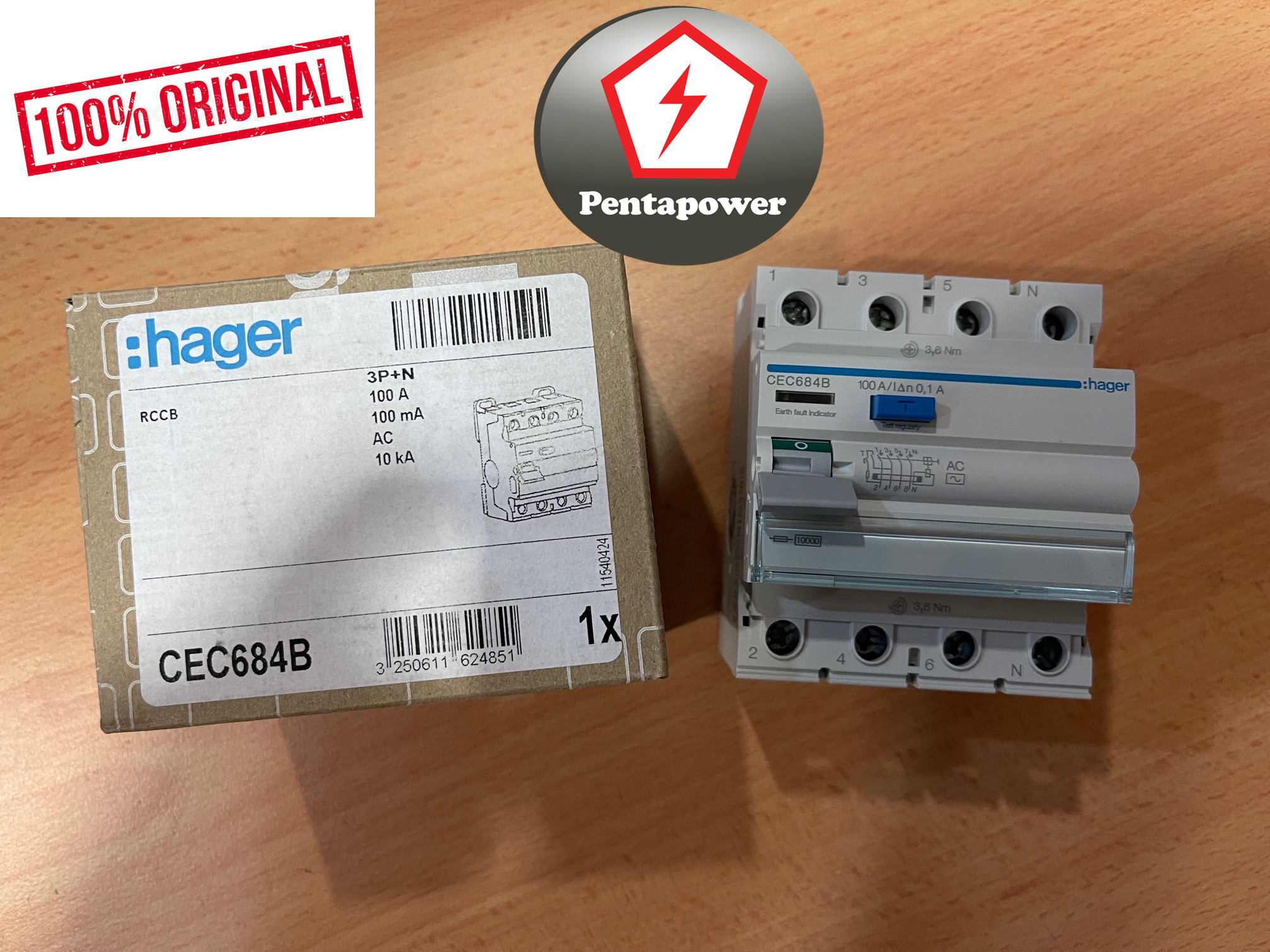 HAGER CEC684B 100A 4P 100MA ( 0.1A ) ELCB / RCCB | Lazada