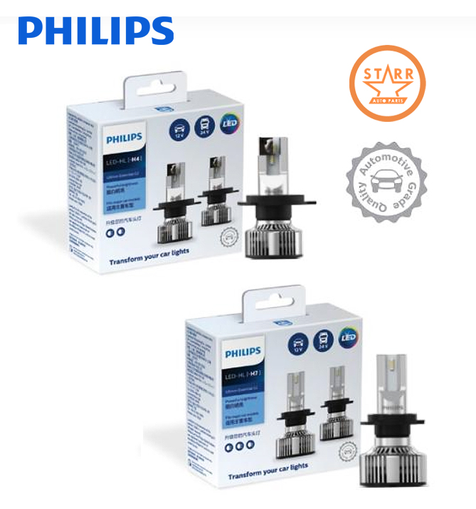 PHILIPS หลอดไฟหน้า รถยนต์ Ultinon Essential LED G2 6500K +150% 1 คู่ ...