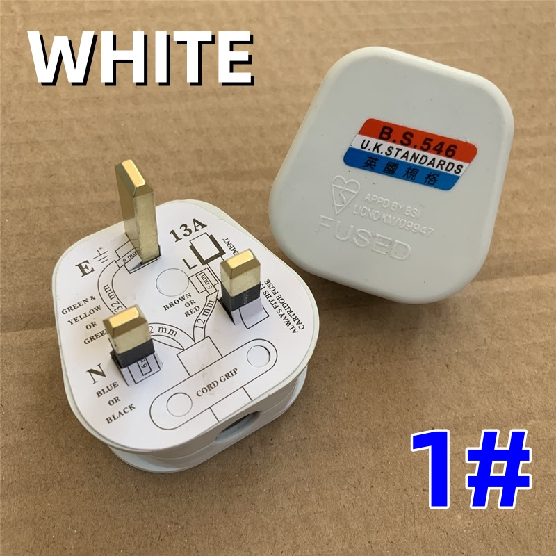 13 A UK power Extension Plug BS Wire Assembly Square 3 Pin Plug British ...