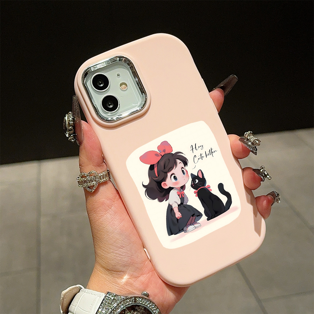 AMORVOR Case for Redmi Note 12 4G Cute Little Girl and Black Cat Back ...