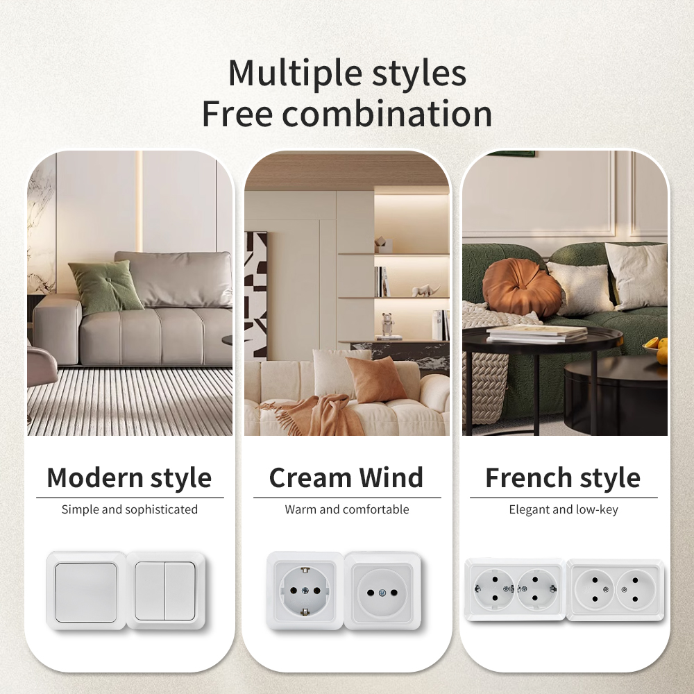 White Electrical Outlets Plugs Socket Wall Mounted Paint Plastic Not Ground Retardant Classic EU ...