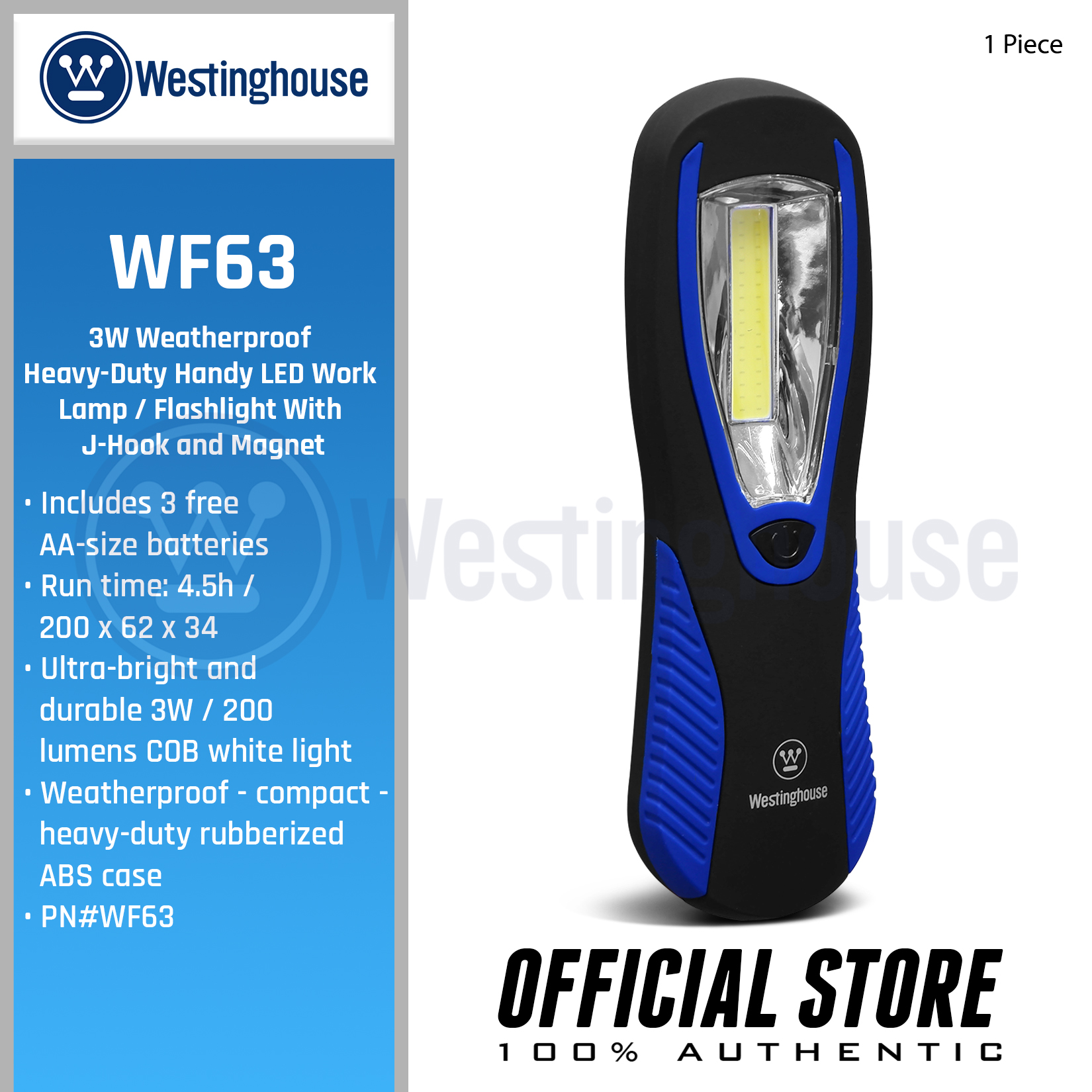 Westinghouse 3W Weatherproof Heavy-Duty Handy LED Work Lamp ...