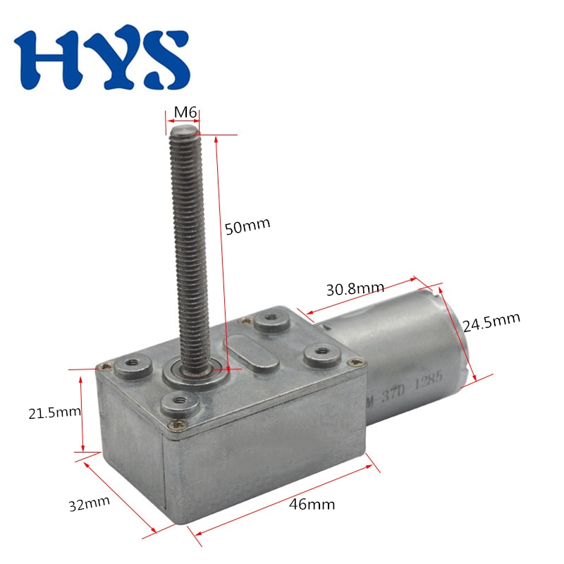 Worn Gear Motor Thread M6 Shaft Length 50mm Dc 6v 12v 24v Electric ...