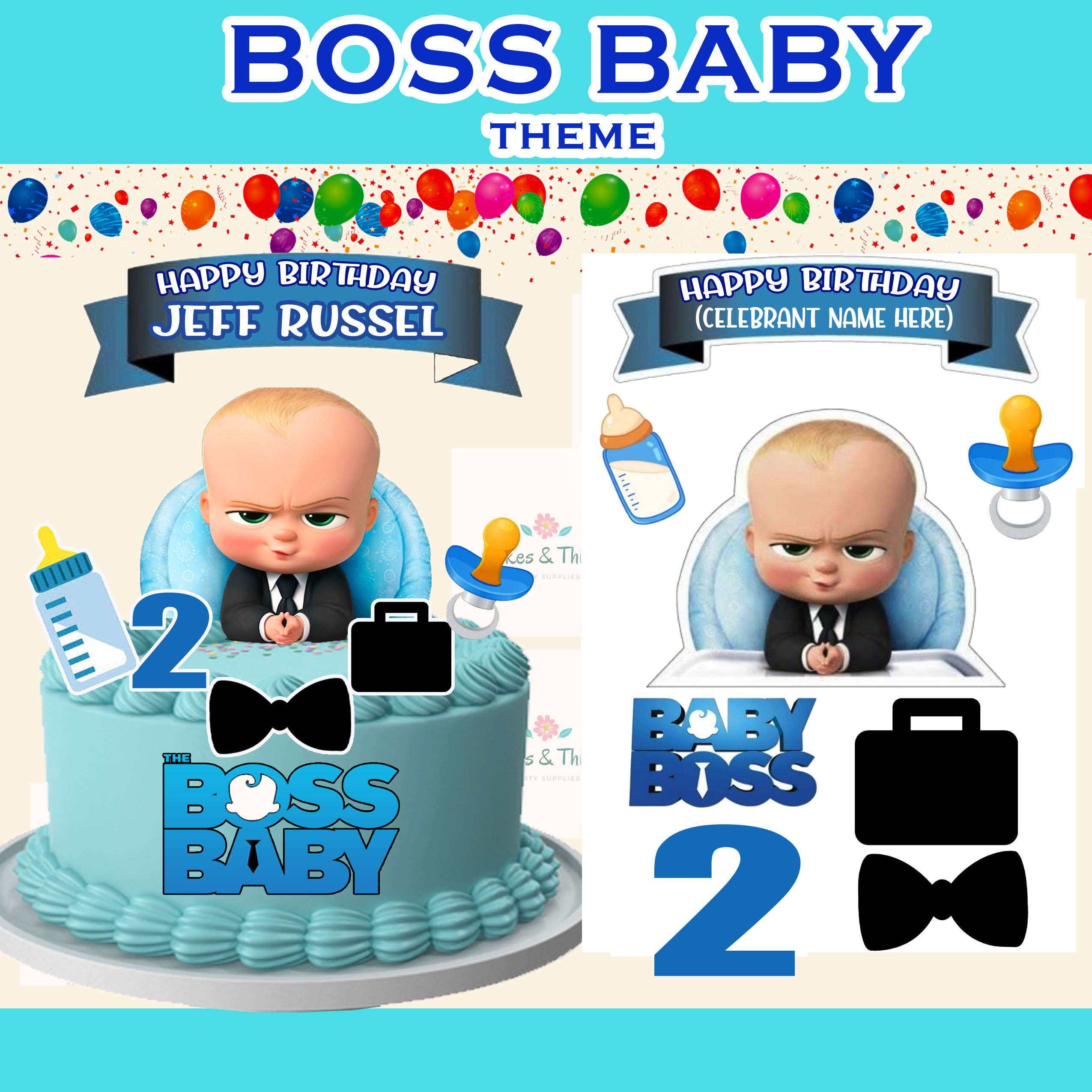 BOSS BABY CAKE TOPPER WITH NAME AND AGE | Lazada PH