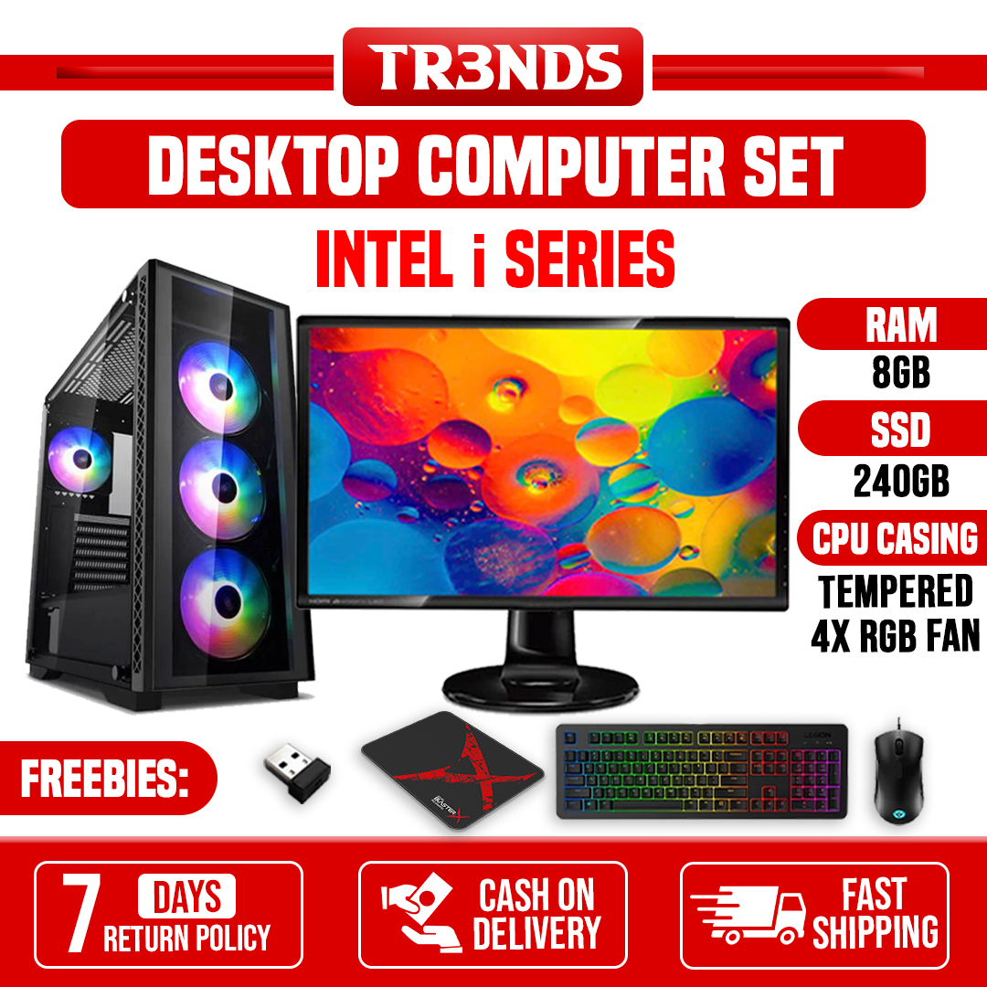 COMPUTER DESKTOP PC SET INTEL I SERIES I3 / I5 / I7 WITH 24 BRANDED ...