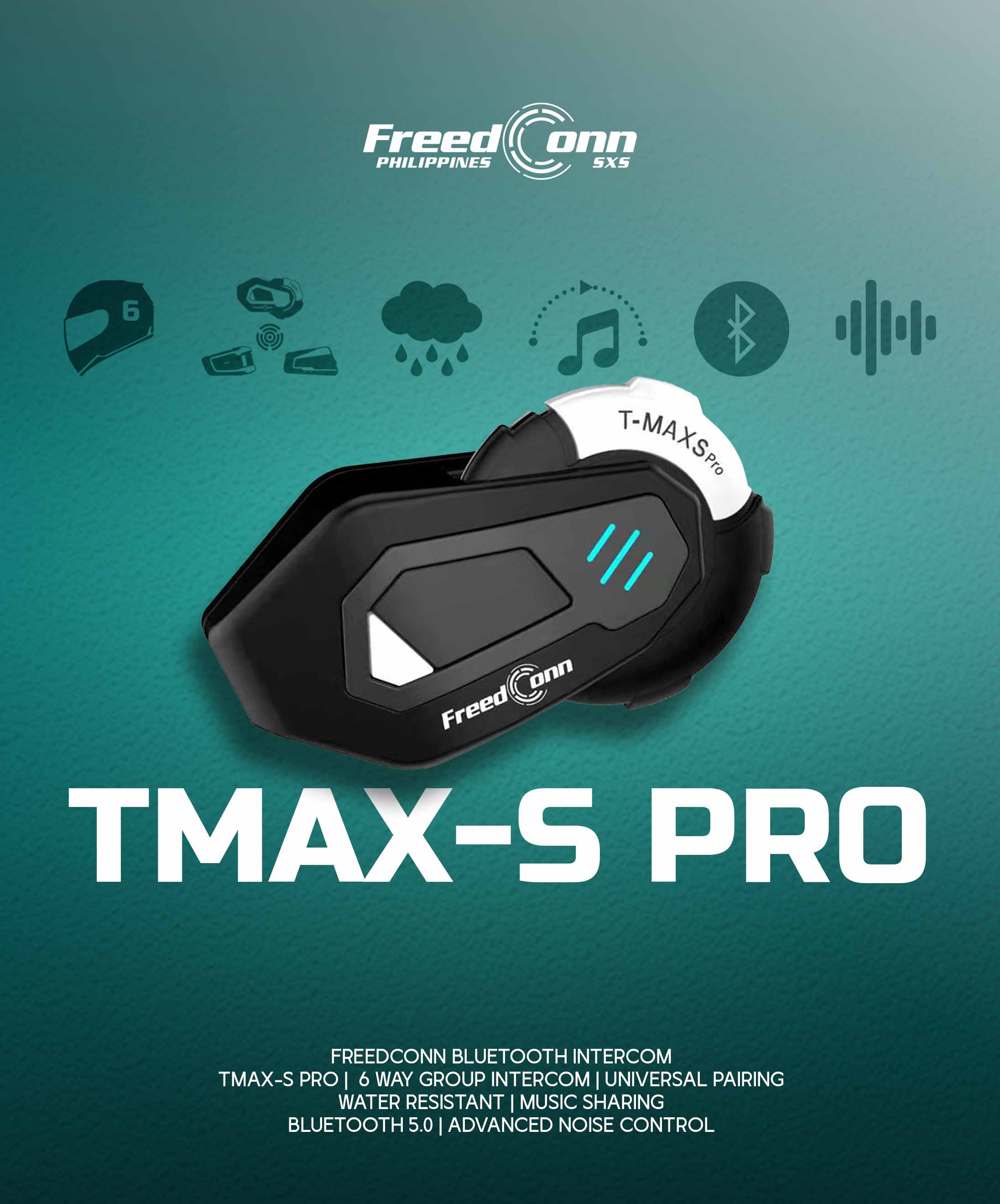 FreedConn TMAX-S PRO Motorcycle Helmet Intercom Bluetooth Headset ...