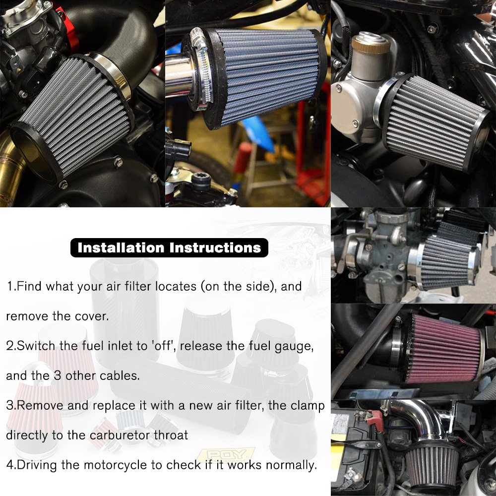 Great Selection WLR - Motorcycle Air Filter 60mm 55mm 54mm 51mm 50mm ...