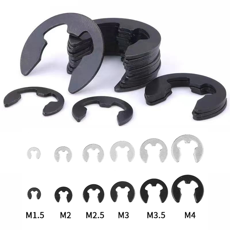 50pcs M1.5 M2 M2.5 M3 M3.5 M4 E Clip Circlip Retaining Ring Washer For ...