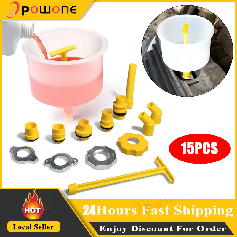 Non-spill coolant funnel kit, non-spill radiator coolant filler funnel ...