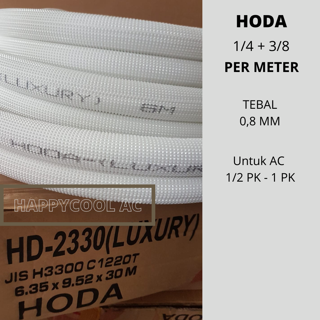 Pipa AC Merk HODA Tebal 0.8 mm HD 2330 Pipa AC 1/4 X 3/8 (Per Meter) HODA LUXURY | Lazada Indonesia