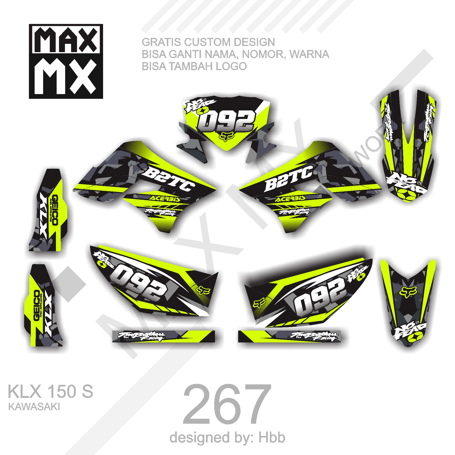 Decal Sticker klx 150 s dekal stiker fullbody abstrak army | Lazada ...