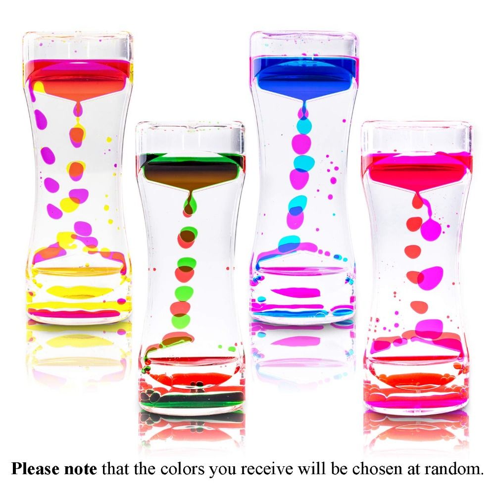 Fidget Toy Double Colors Oil Hourglass Timer Acrylic Creative Movement ...