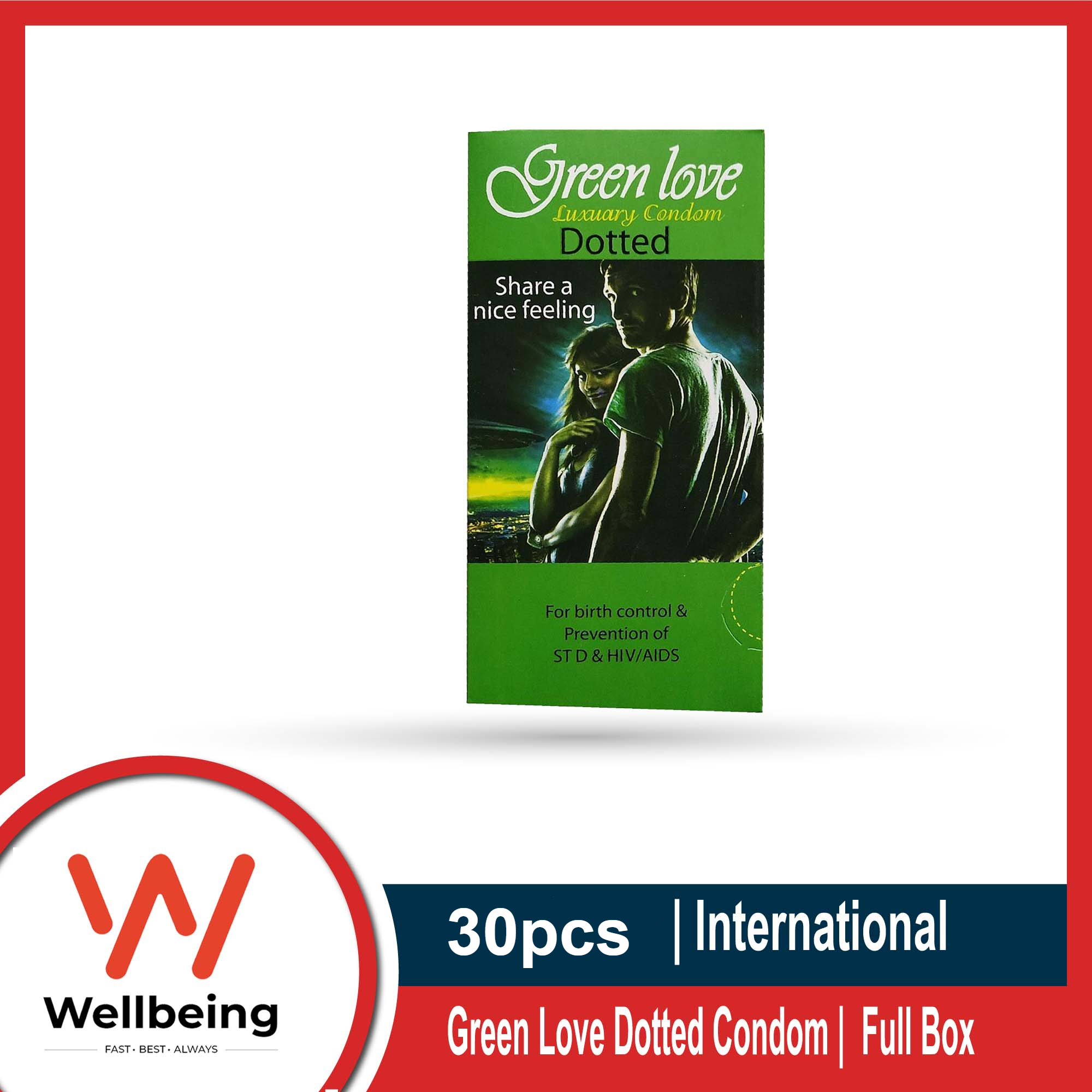 GreenLove Luxury Dotted Condom For Men | Full Box- 30 Pcs | Daraz.com.bd