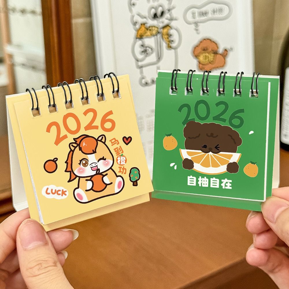Useful 2026 Mini Desktop Paper Calendar Multi-function Yearly Planner ...