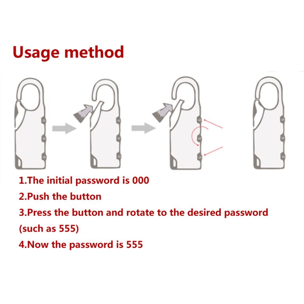 Small Alloy Number Lock 3 Digit Combination Code Drawer Cabinet Padlock ...