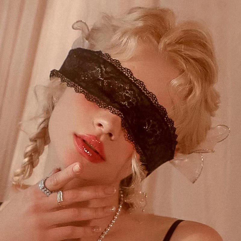 Nightgown Accessories Lace Eye Mask Tie-up Sexy Eyelashes Hollowed Out ...