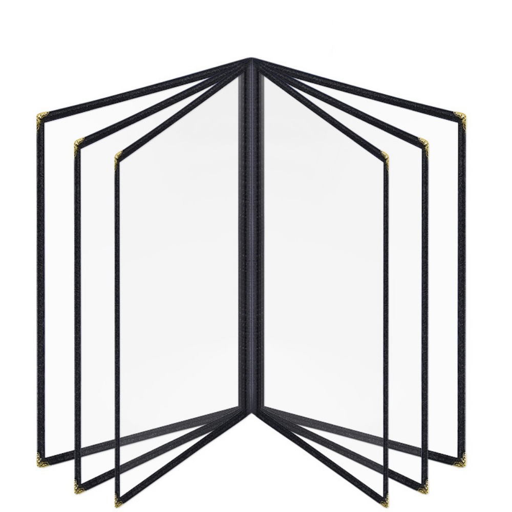 Easy To Clean Foldable PVC Transparent Menu Cover Metal Corners ...