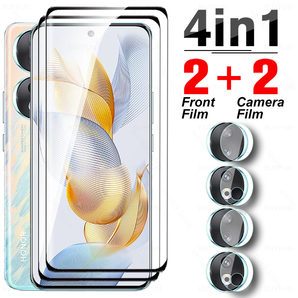 Curved Glass For Honor 90 5G 6in1 Tempered Glass Film Honar Honer Hono ...