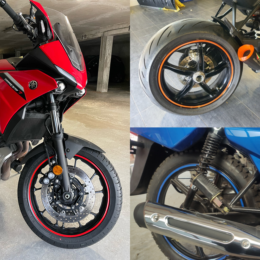 Motorcycle Wheel Sticker Motocross Reflective Decals Rim Tape Strip For ...