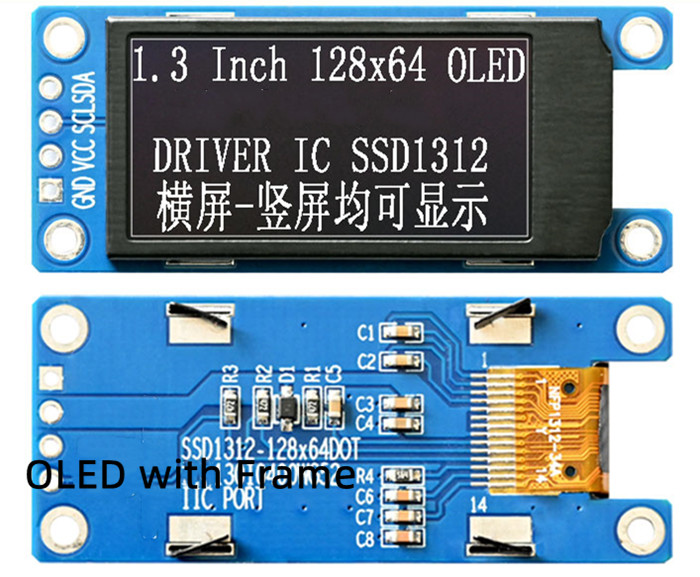 IPS 1.3 inch 4PIN/14PIN White OLED Display Screen SSD1312 Drive IC I2C ...