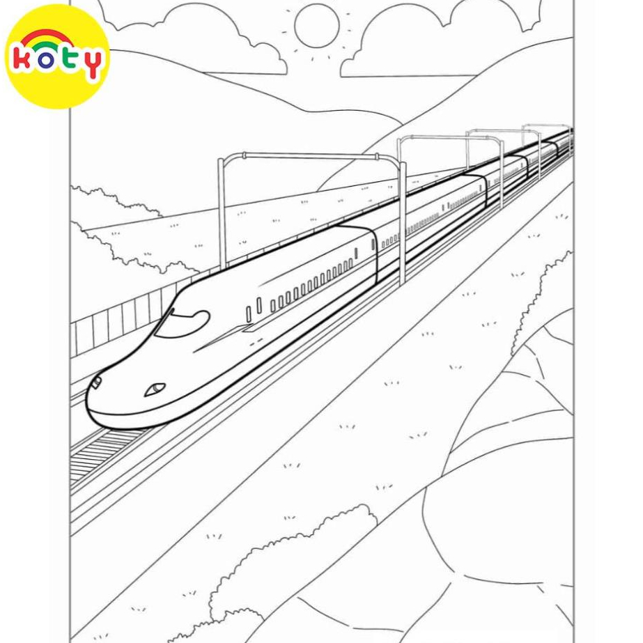 Bộ 39 tranh tô màu XE LỬA, tranh tô màu A4, A5 tàu lửa, giấy tô màu ...