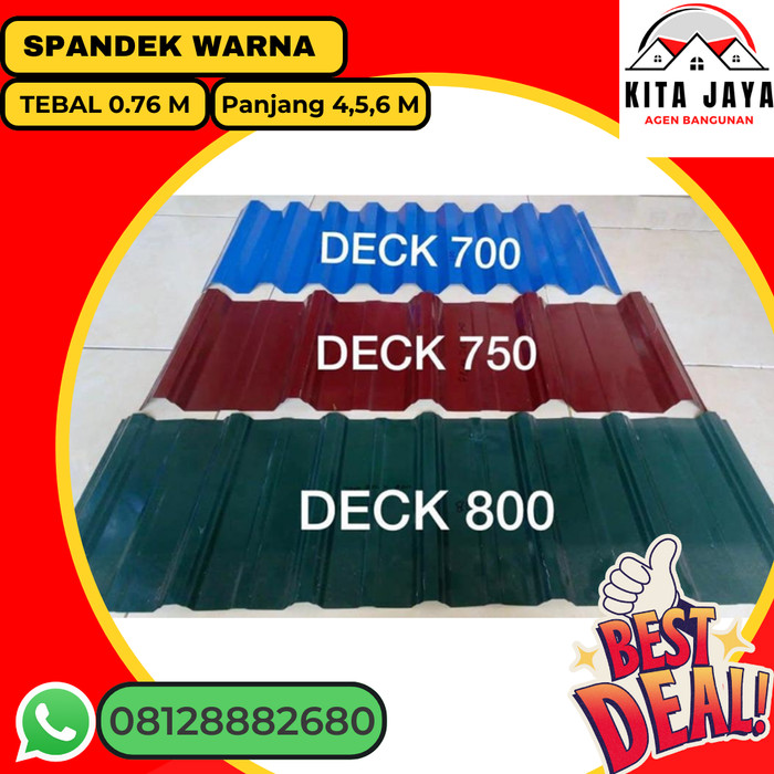 Atap Spandek / Spandex Warna 0.25 mm Lebar 0.76 meter | Lazada Indonesia