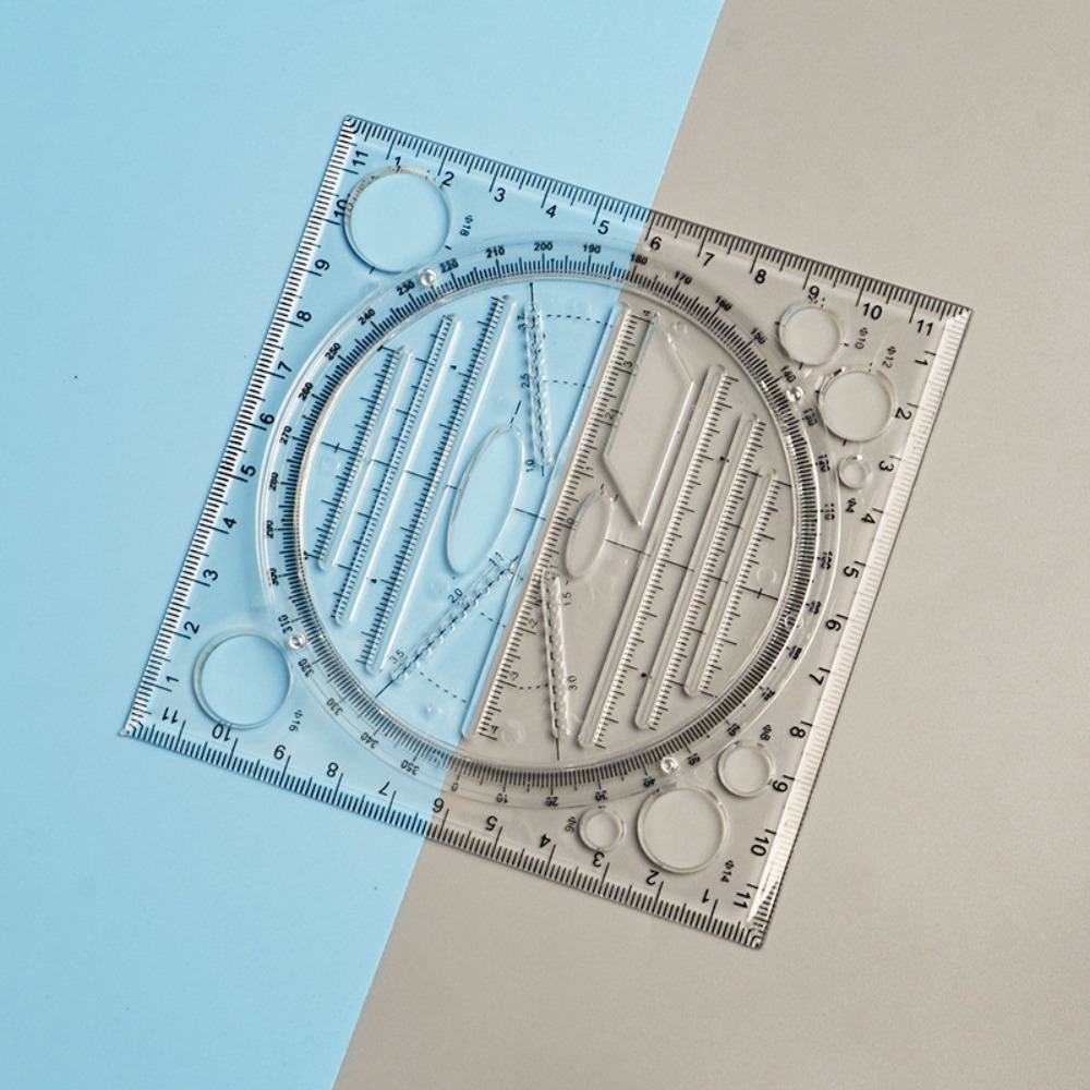 Stationery Protractor Geometry Drawing Ruler Transparent Multi ...