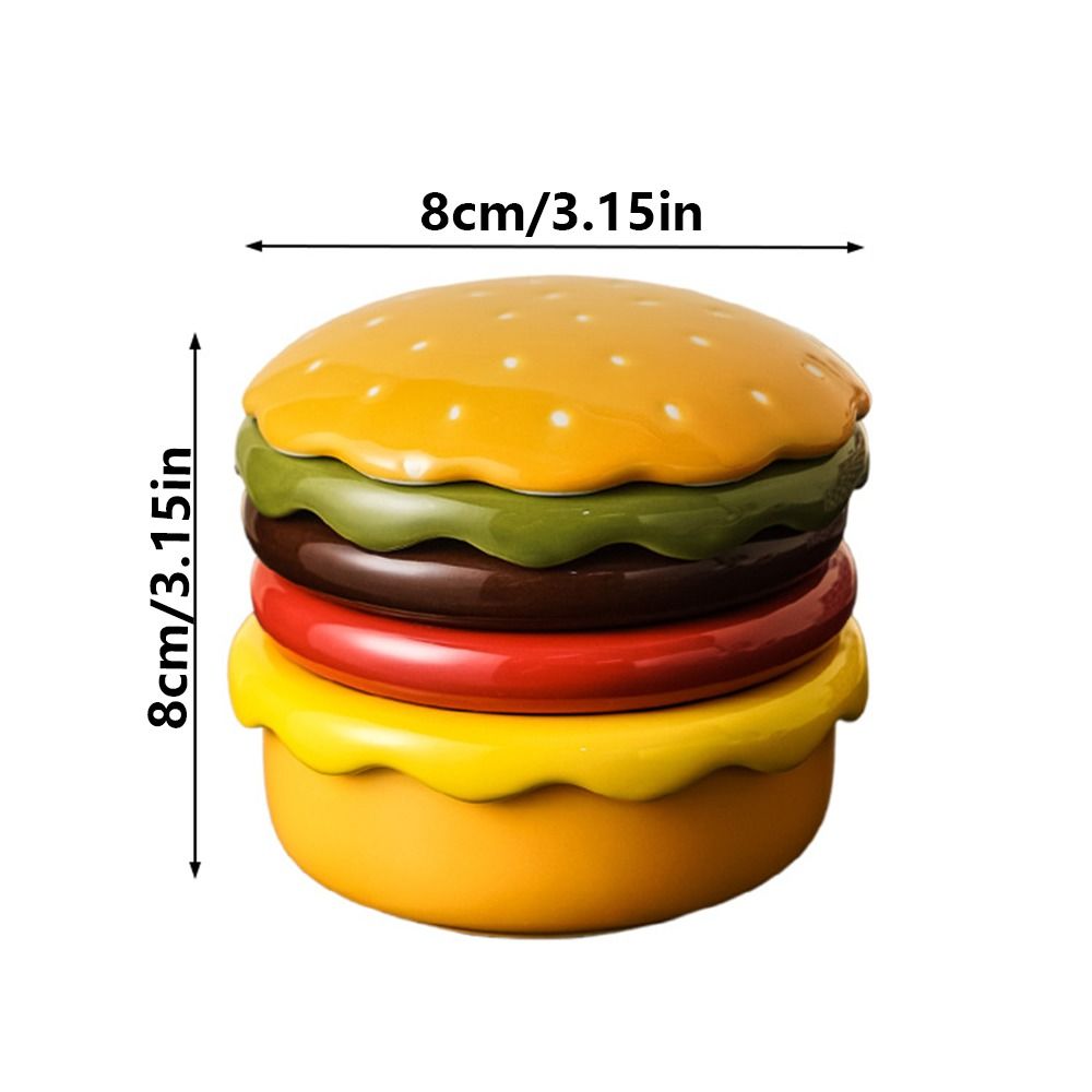 Sturdy Food-grade Glaze Burger Shape Ceramic Plate Set 6-Layer ...