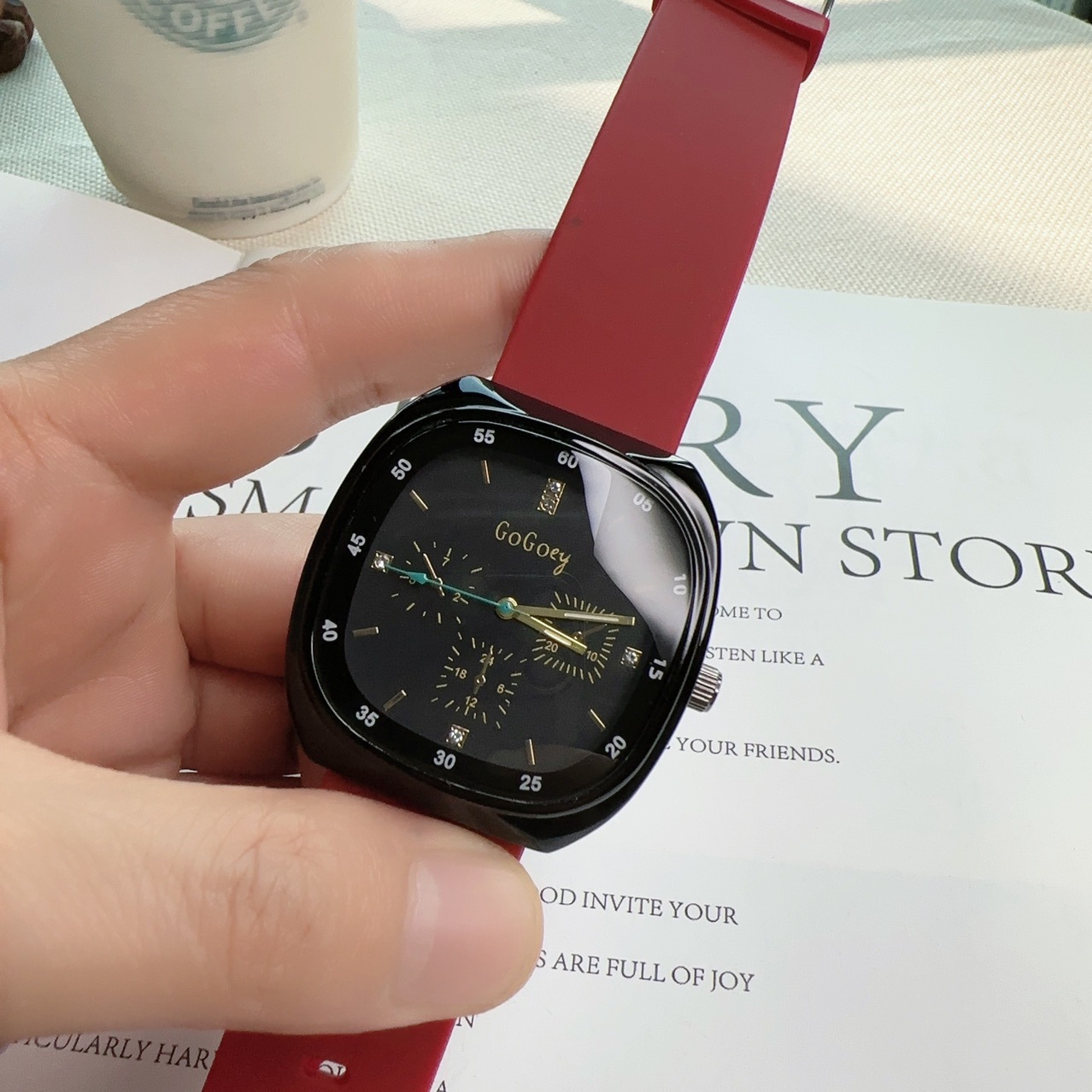 Large Dial Silicone Strap Men's Watch Women's Sports Casual High-End ...