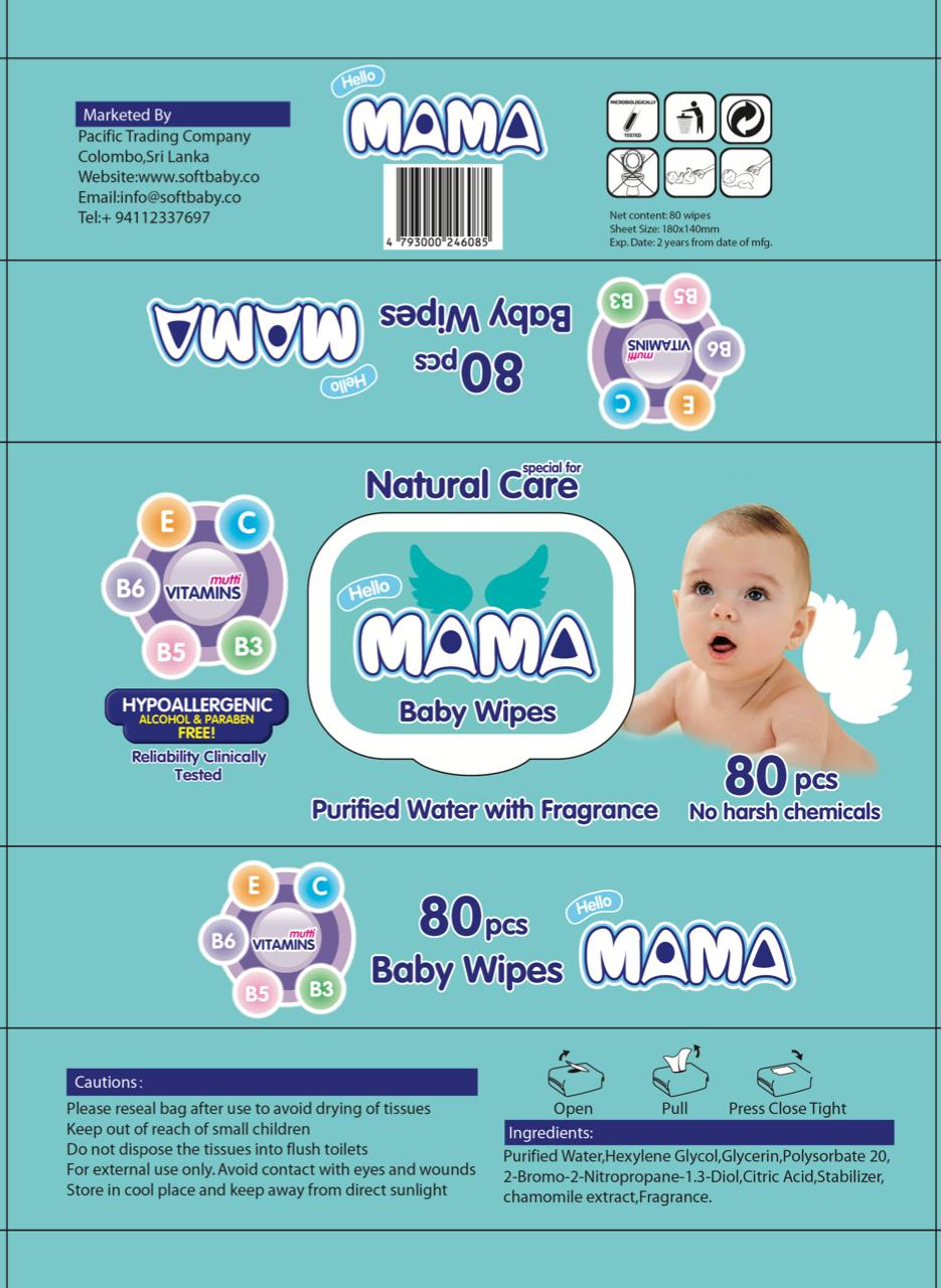 Hello Mama Baby Wet Wipes 240 pcs | Daraz.lk