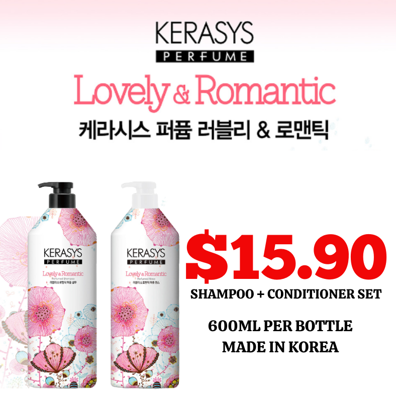Kerasys Perfume Lovely & Romantic 600ml + Kerasys Perfume Conditioner ...