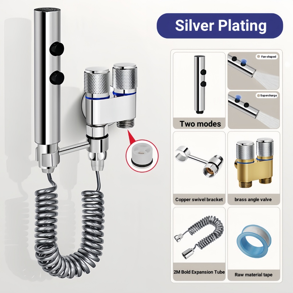 Handheld Bidet Sprayer Set Spray Gun Bathroom Self-Cleaning Handheld ...